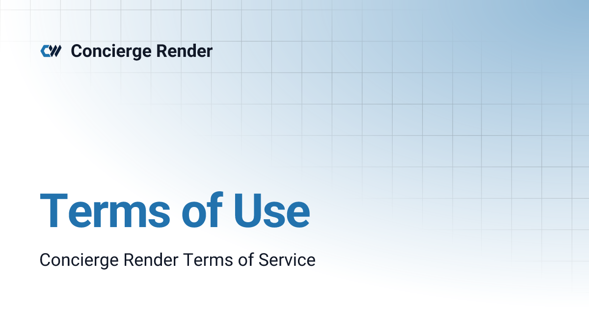 Terms of Use | Concierge Render